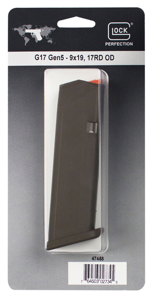 Glock 17 Gen5 Magazine 9mm 17 Round with Olive Drab Green Finish, 47458