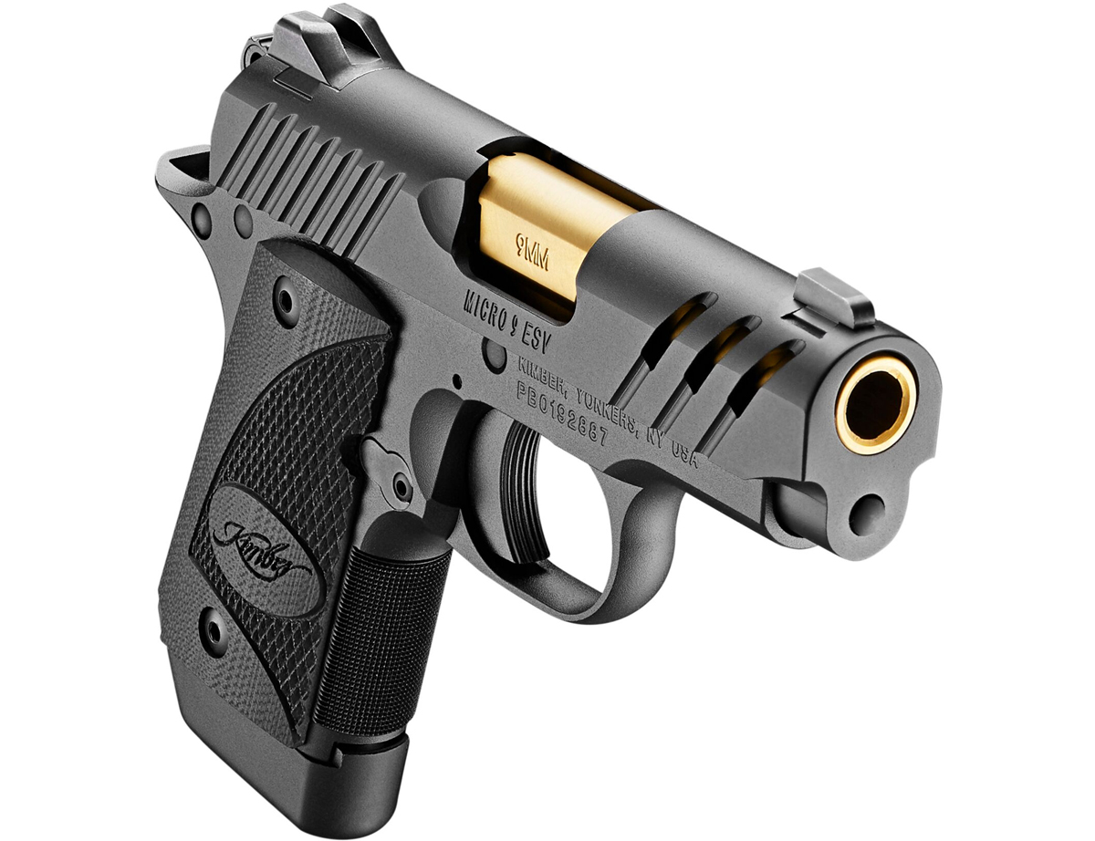 Kimber Micro 9 ESV Black 9mm Pistol with TiN Gold Barrel 3300199 Kimber Micro 9 ESV Black 9mm Pistol with TiN Gold Barrel 3300199
