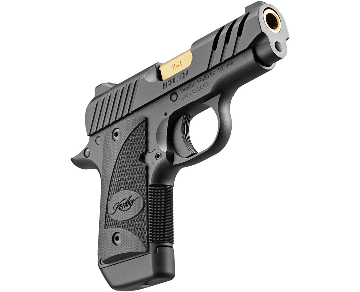 Kimber Micro 9 ESV Black 9mm Pistol with TiN Gold Barrel 3300199