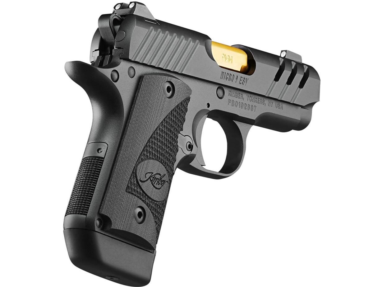 Kimber Micro 9 ESV Black 9mm Pistol with TiN Gold Barrel 3300199