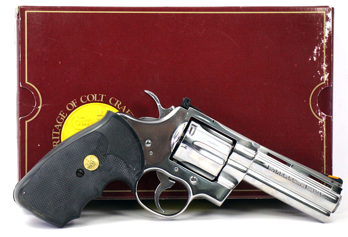 Colt Python Bright Stainless 357 Mag Revolver - Collectible with Box 1989