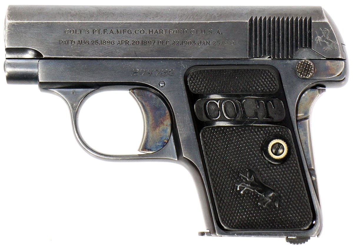 Colt M1908 Hammerless Vest Pocket 25 ACP Pistol - Collectible 1920