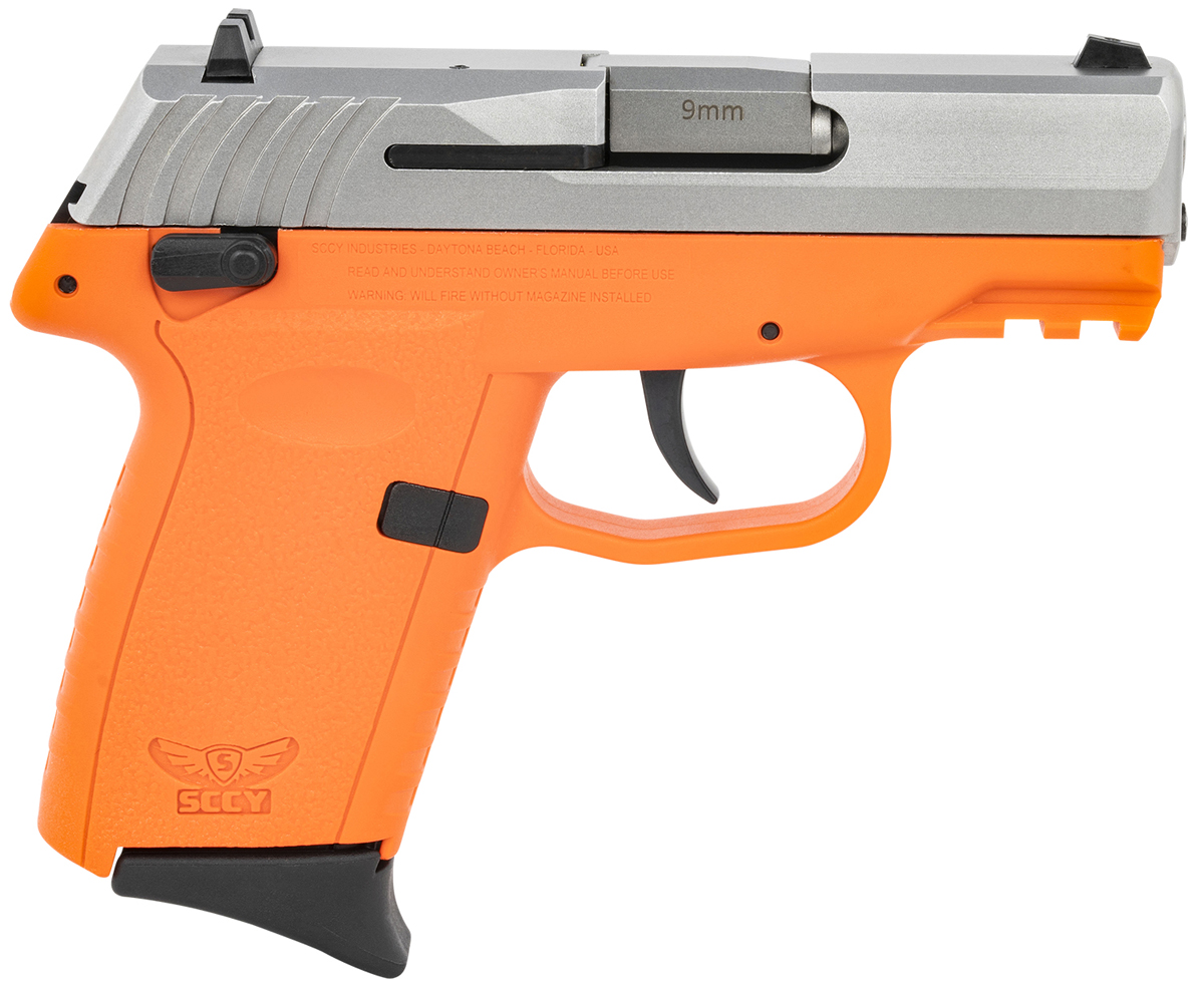 SCCY Firearms CPX-1 Gen3 9mm Pistol Orange and Stainless, CPX-1TTORG3 ...