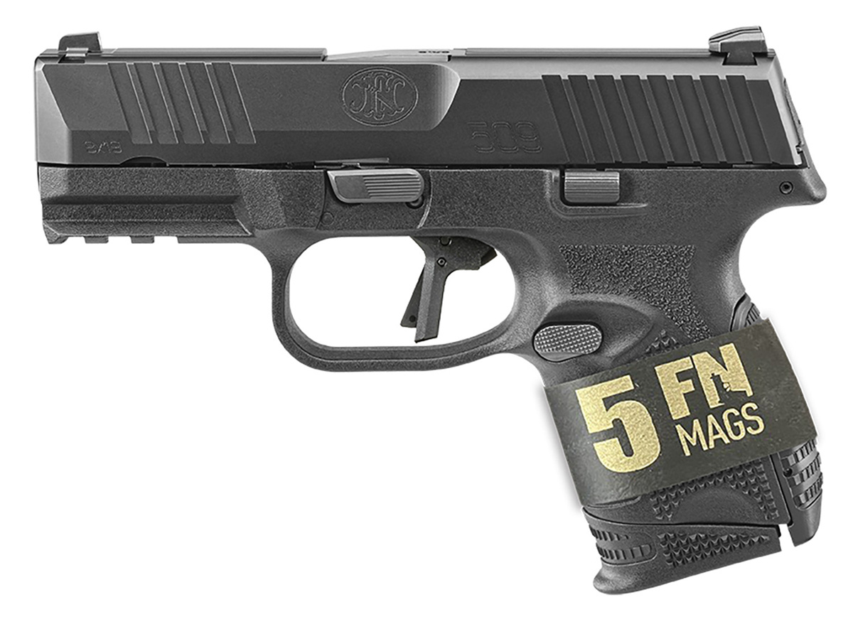 FN 509 Compact Black 9mm Pistol with Three Extra Magazines, 66-101641 ...