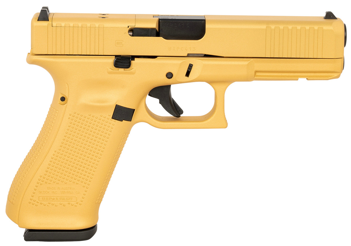 Glock 17 Gen5 MOS 9mm Pistol with Gold Cerakote Finish, PA175S204MOSGOLD