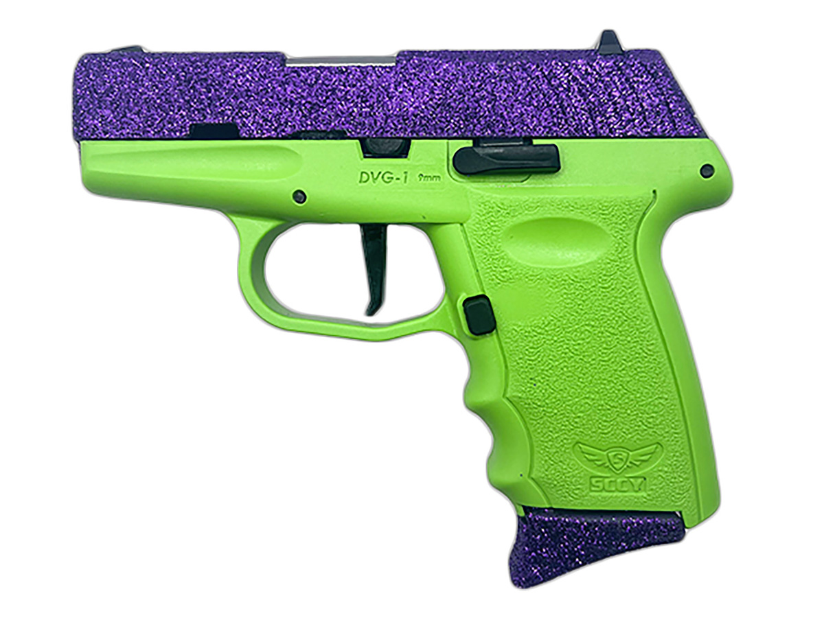 SCCY Firearms DVG-1 9mm Pistol Lime Green Frame and Sparkle Purple ...