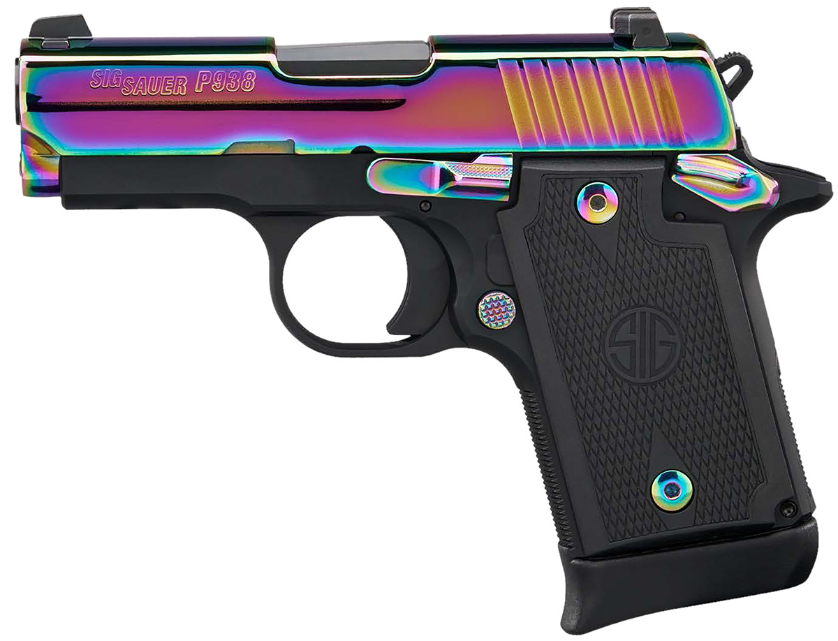 Sig Sauer P938 9mm Micro Pistol with Rainbow Titanium Finish, 938-9 ...