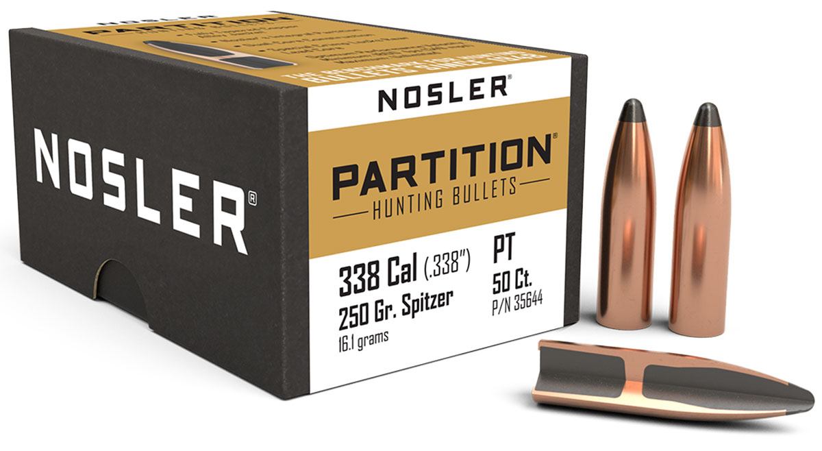 Nosler 338 Cal 250 Grain Partition Bullets, 50 Count 35644