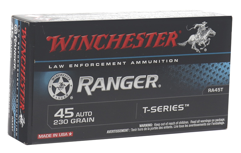 Winchester Ranger T 45 ACP 230 Grain Jacketed Hollow Point Ammo, 50 Rounds