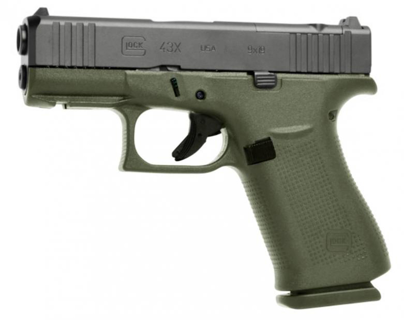 Glock 43X MOS 9mm Pistol with OD Green Finish, UX4350201FRMOSBFG