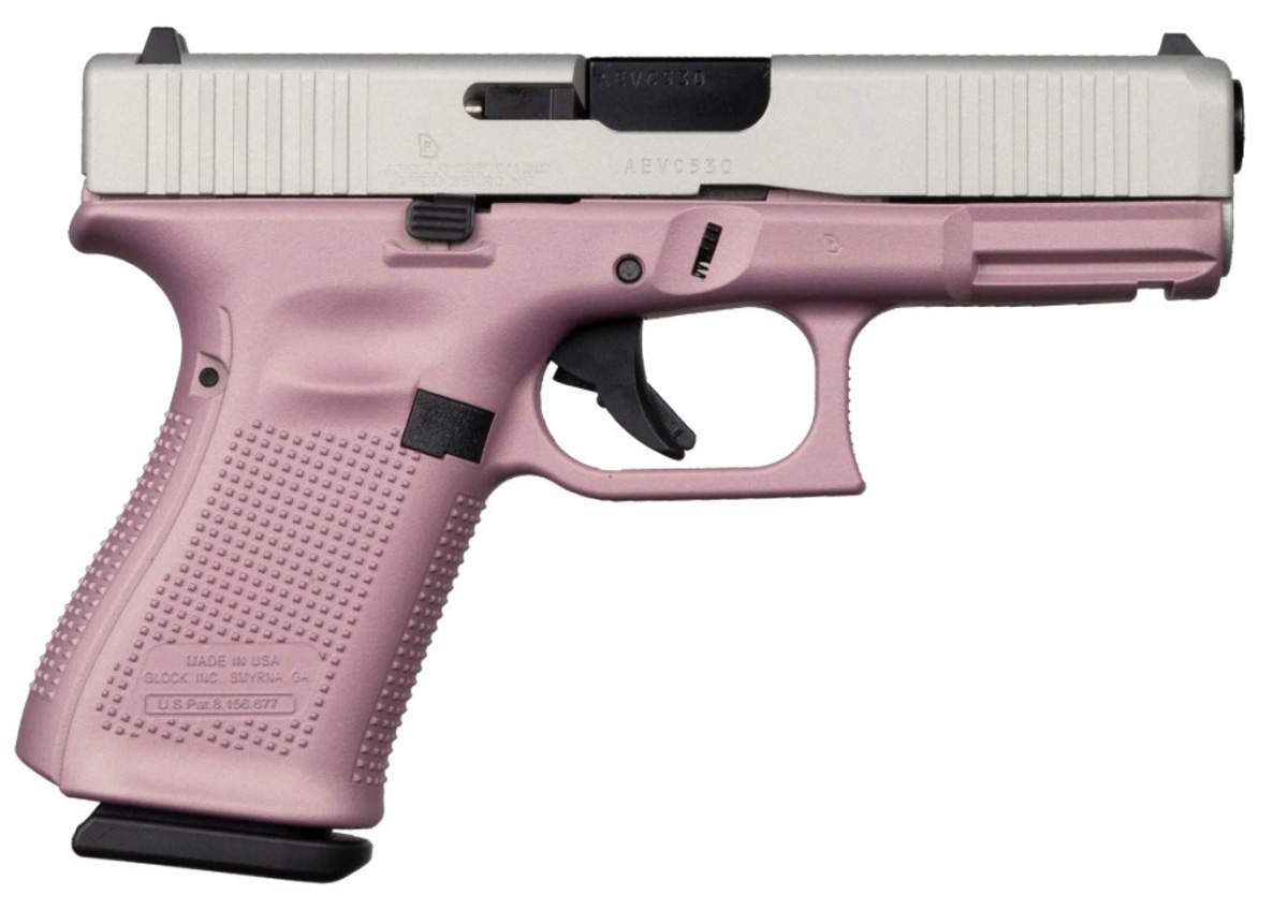 Glock 19 Gen5 Apollo Custom Cerakote Pink Champagne and Aluminum 9mm ...