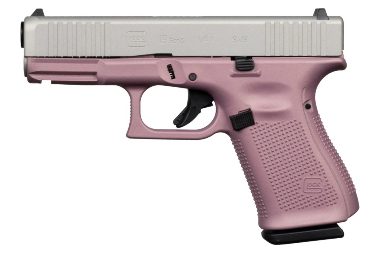 Glock 19 Gen5 Apollo Custom Cerakote Pink Champagne and Aluminum 9mm ...
